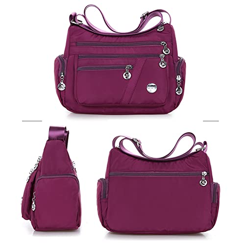 Mudono Crossbody Bag for Women Nylon Shoulder Purse Roomy Large Capacity Travel Purse Lightweight Messenger Satchel