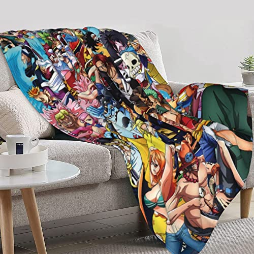 Japanese Anime Cartoon Throw Blanket Flannel Soft Cozy Warm Lightweight Blanket for Home Bedding Living Room Kids Adults 80"x60"