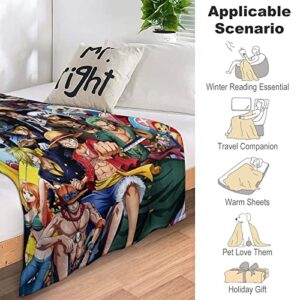 Japanese Anime Cartoon Throw Blanket Flannel Soft Cozy Warm Lightweight Blanket for Home Bedding Living Room Kids Adults 80"x60"