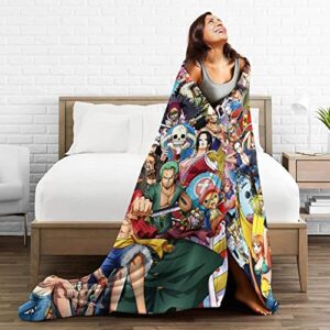 Japanese Anime Cartoon Throw Blanket Flannel Soft Cozy Warm Lightweight Blanket for Home Bedding Living Room Kids Adults 80"x60"