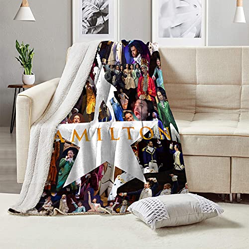 American Musical Flannel Blanket Ultra Soft Home Decor Air Conditioned Throw Bed Blanket for Camp Sofa Chair Couch 50"X40"