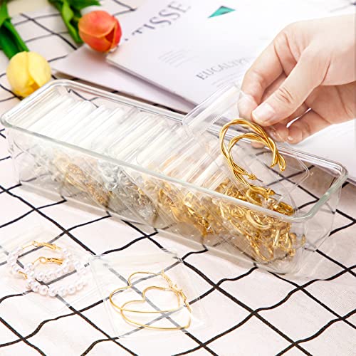 200 Pieces Clear Jewelry Bags Clear Zipper Plastic Bag Self Seal PVC Rings Earrings Packing Pouch Storage Bags for Holding Jewelries (Mixed Sizes)