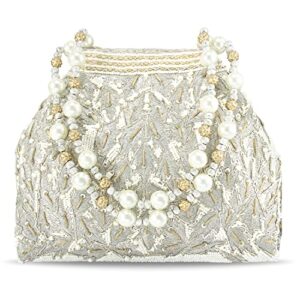 aheli potli bags for women evening bag clutch ethnic bride purse with drawstring (p65w)