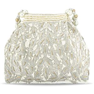 Aheli Potli Bags for Women Evening Bag Clutch Ethnic Bride Purse with Drawstring (P65W)