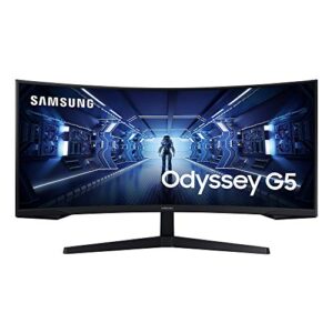 samsung 34-inch odyssey g5 ultra-wide gaming monitor with 1000r curved screen, 165hz, 1ms, freesync premium, wqhd (lc34g55twwnxza, 2020 model), black