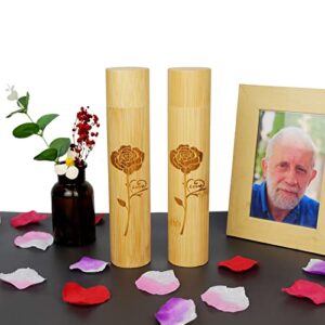 Set of 4 Small Bamboo Scattering Urns Tube for Human Ashes, ECO & Biodegradable Friendly Bamboo Spreading Cremation Tube Urn for Male Female Child Pet Ashes