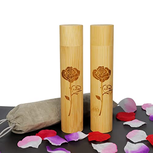 Set of 4 Small Bamboo Scattering Urns Tube for Human Ashes, ECO & Biodegradable Friendly Bamboo Spreading Cremation Tube Urn for Male Female Child Pet Ashes