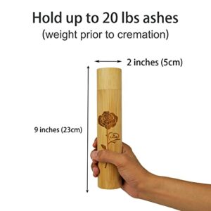 Set of 4 Small Bamboo Scattering Urns Tube for Human Ashes, ECO & Biodegradable Friendly Bamboo Spreading Cremation Tube Urn for Male Female Child Pet Ashes