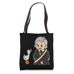 cute baby amlo cute me canso ganso lopez obrador mexico tote bag