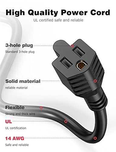 HVAC Adaptor Cord, Replacement Hvac Heavy Adaptor Cord Power Extension Tool for Residential HVAC Technicians, HVAC Training and Job, Apply to Vacuum Pumps,Breaker Finder(69411, RT250, ET300 and ET310)