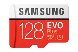 samsung evo plus class 10 uhs-i microsdxc u3 with adapter (128gb mb-mc128ga/apc)