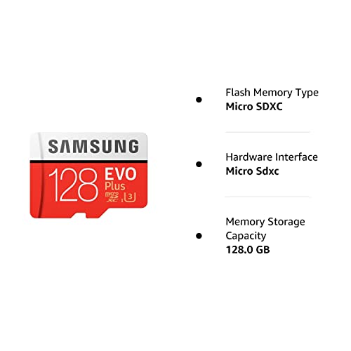 Samsung Evo Plus Class 10 UHS-I microSDXC U3 with Adapter (128GB MB-MC128GA/APC)