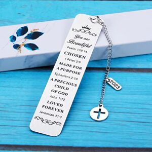 Christian Bookmark Gifts for Women Inspirational Religious Baptism Gifts for Friends Girls Daughter Book Lovers Birthday Christmas Bible Verse Gift for Sister Church Bulk Gifts Stocking Stuffers