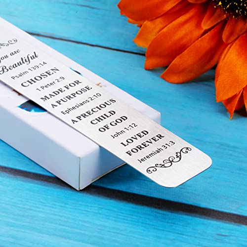 Christian Bookmark Gifts for Women Inspirational Religious Baptism Gifts for Friends Girls Daughter Book Lovers Birthday Christmas Bible Verse Gift for Sister Church Bulk Gifts Stocking Stuffers