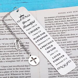 Christian Bookmark Gifts for Women Inspirational Religious Baptism Gifts for Friends Girls Daughter Book Lovers Birthday Christmas Bible Verse Gift for Sister Church Bulk Gifts Stocking Stuffers