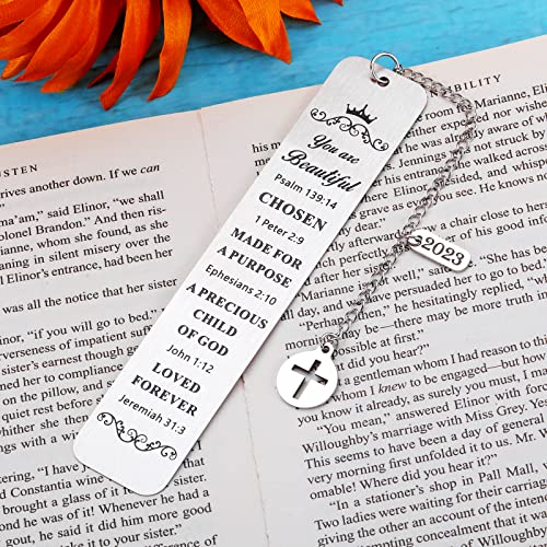 Christian Bookmark Gifts for Women Inspirational Religious Baptism Gifts for Friends Girls Daughter Book Lovers Birthday Christmas Bible Verse Gift for Sister Church Bulk Gifts Stocking Stuffers