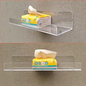 Ashwath 6 Pack Clear Acrylic Floating Shelves, 15" Invisible Floating Wall Ledge, Nursery Kids Bookshelf, Wall Shelves For Collectables, Makeup, Spice, Display Organizer For Bathroom, Kitchen, Bedroom