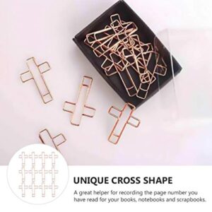 TOYANDONA 12pcs Cross Paper Clips Bible Paper Clips Journaling Items Clamps Christian Bible Study Supplies Metal Bookmark Memo Clip for Office School Religious Gift