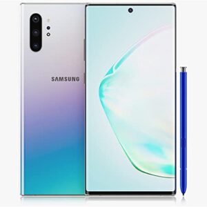 samsung galaxy note 10+, 256gb, aura glow silver – fully unlocked (renewed)