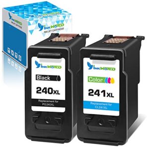 inkworld remanufactured 240xl 241xl ink cartridge replacement for canon 240 241 combo pack for pixma mg3522 mg3600 mg3222 mg3220 mg3620 mx432 mg3122 ts5120 mg2120 mx452 mg2220 printer (black color)