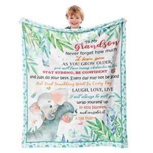 xutapy grandson gifts from grandma/grandpa, birthday graduation gifts for grandson blanket 40’’x50’’, to my grandson gift ideas, best grandson ever gift, baptism for grandson blanket