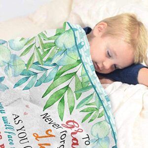 Xutapy Grandson Gifts from Grandma/Grandpa, Birthday Graduation Gifts for Grandson Blanket 40’’x50’’, to My Grandson Gift Ideas, Best Grandson Ever Gift, Baptism for Grandson Blanket