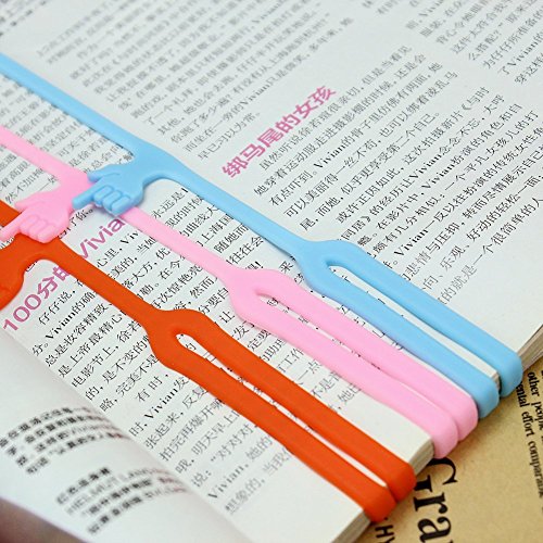 CJESLNA 3Pcs Lovely Silicone Finger Pointing Bookmark Book Marker Novelty Office Supply