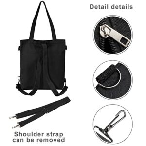 WULIQIUQIU Women's Hobo Bag Canvas Shoulder Bag with Zipper Casual Crossbody Large Capacity Handbag Tote Travel Bag Black