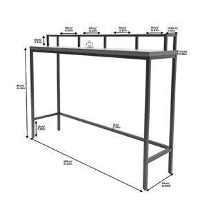 Yusong 47" Long Sofa Table, Narrow Console Table Behind Couch, Tall Bar Tables Enterway Table, Small Skinny Foyer Table for Living Room Home Office Bar, Grey