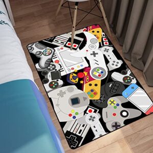 Game Rug Teen Boys Carpet with Game Controller Decoration, 3D Gaming Rugs for Boy’s Bedroom Living Room Playroom, Non-Slip Gamer Carpet Children Gaming Area Rugs (60" x 40")