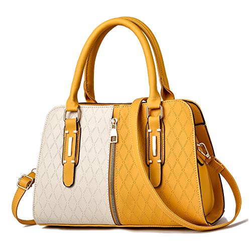 Purses and Handbags for Women Top Handle Satchel Shoulder Bags Messenger Tote Bag for Ladies (Yellow)