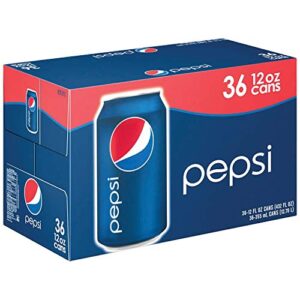 pepsi cola soda, 12 ounce (36 cans)