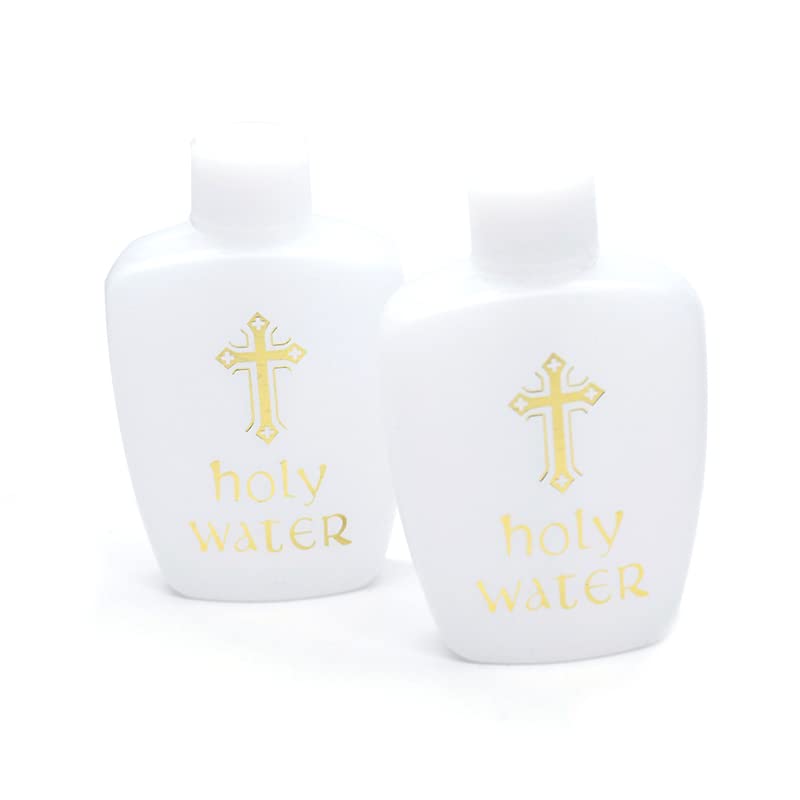 JIDAFANG-US 20Pack Holy Water Container Holy Water Empty Containers with Gold Cross 60ml Holy Water Plastic Bottle for Compact and Portable Catholic Holy Water Bottle (SDSNTGKJY427)