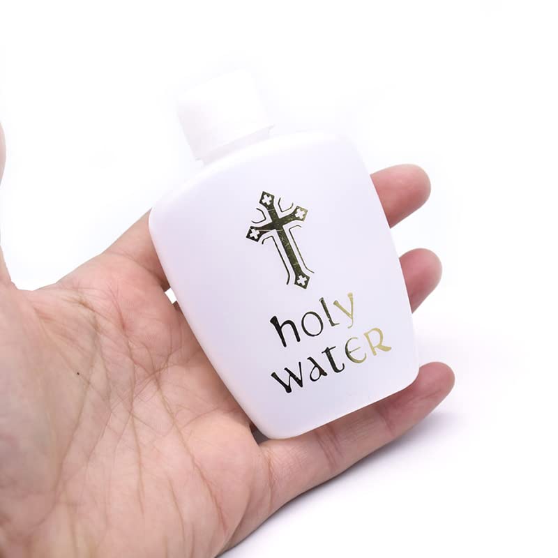 JIDAFANG-US 20Pack Holy Water Container Holy Water Empty Containers with Gold Cross 60ml Holy Water Plastic Bottle for Compact and Portable Catholic Holy Water Bottle (SDSNTGKJY427)