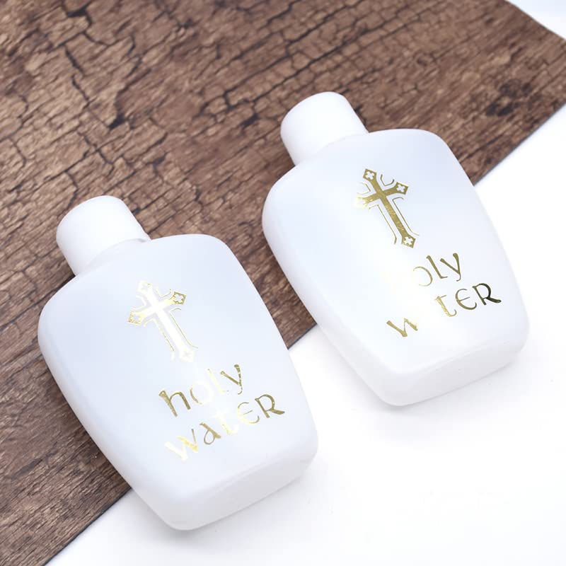 JIDAFANG-US 20Pack Holy Water Container Holy Water Empty Containers with Gold Cross 60ml Holy Water Plastic Bottle for Compact and Portable Catholic Holy Water Bottle (SDSNTGKJY427)