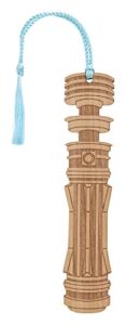 star wars princess leia skywalker lightsaber bookmark – laser engraved – made in the usa – wood book mark with aqua blue tassel