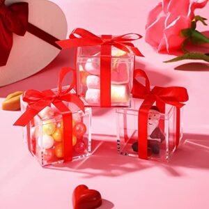 18 Pack Acrylic Boxes Clear Acrylic Cube Small Square Storage Box Acrylic Box with Lid Acrylic Display Box Stackable Small Container Clear Candy Cubes for Candy Jewelry Display (2.2 x 2.2 x 2.2 Inch)