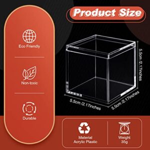 18 Pack Acrylic Boxes Clear Acrylic Cube Small Square Storage Box Acrylic Box with Lid Acrylic Display Box Stackable Small Container Clear Candy Cubes for Candy Jewelry Display (2.2 x 2.2 x 2.2 Inch)