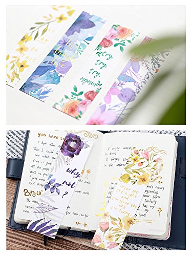 Flower Poetry Theme Colorful Bookmarks, 30 PCS (Flower Poetry)