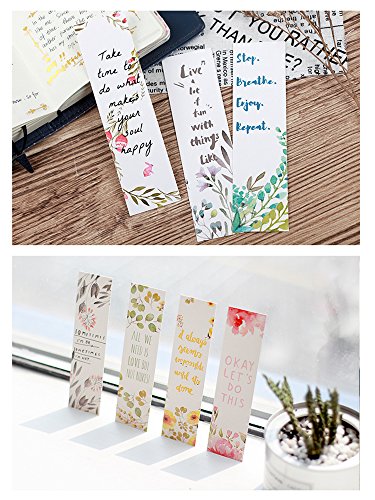 Flower Poetry Theme Colorful Bookmarks, 30 PCS (Flower Poetry)