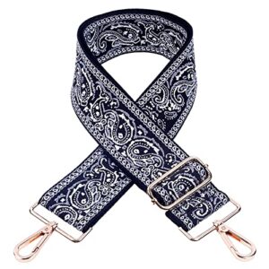 traipaink crossbody purse strap, 2″ wide shoulder strap adjustable replacement bag strap, retro jacquard embroidery multi-pattern crossbody bag straps for handbag, crossbody bags, shoulder bags