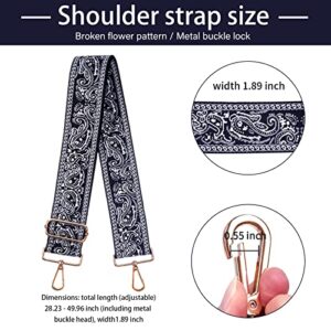 TRAIPAINK Crossbody Purse Strap, 2" Wide Shoulder Strap Adjustable Replacement Bag Strap, Retro Jacquard Embroidery Multi-pattern Crossbody Bag Straps for Handbag, Crossbody Bags, Shoulder Bags