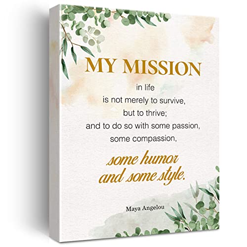 Inspirational Print Positive My Mission in Life is Not Merely Quotes Paintings Canvas Wall Art Poster Artwork Ready to Hang Modern Home Office Decor