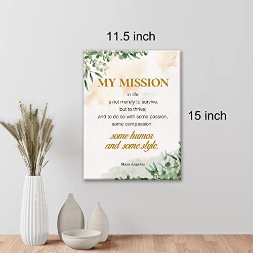 Inspirational Print Positive My Mission in Life is Not Merely Quotes Paintings Canvas Wall Art Poster Artwork Ready to Hang Modern Home Office Decor