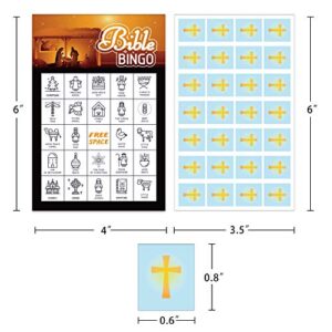 FaCraft Bible Bingo Game for Kids Adults 26 Players Christian Nativity Bingo Cards Bible Activities Games for Vacation Bible School Christian Sunday Church Family Open Day Party Supplies