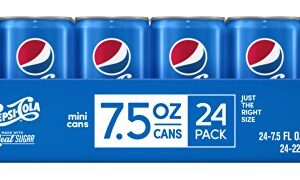 Pepsi Made with Real Sugar, 7.5 Fl Oz Mini Cans, 24 Pack