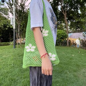 Women's Handbags Hobo Bags Knit Bags Mesh Tote Bags Hollow Shoulder Bags Shopping Bags(Green)