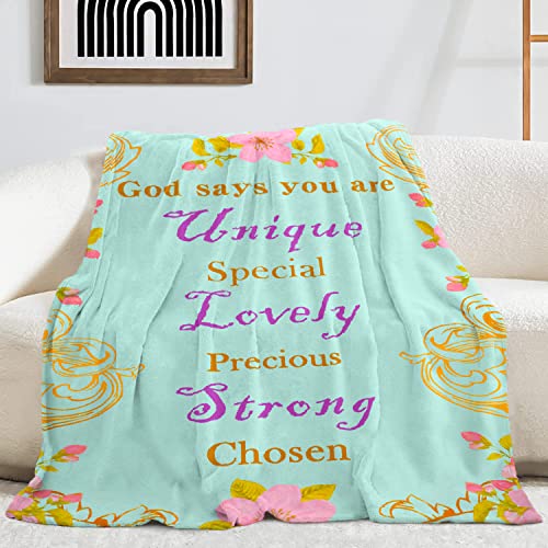 Simplive Christian Gifts for Women Religious Gifts 60x80 inch Throw Blanket with Inspirational Thoughts and Prayers-Religious Throw Blanket Catholic Gifts Birthday Gifts Spiritual Gifts for Women