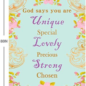 Simplive Christian Gifts for Women Religious Gifts 60x80 inch Throw Blanket with Inspirational Thoughts and Prayers-Religious Throw Blanket Catholic Gifts Birthday Gifts Spiritual Gifts for Women