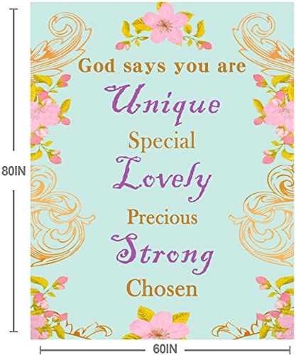 Simplive Christian Gifts for Women Religious Gifts 60x80 inch Throw Blanket with Inspirational Thoughts and Prayers-Religious Throw Blanket Catholic Gifts Birthday Gifts Spiritual Gifts for Women